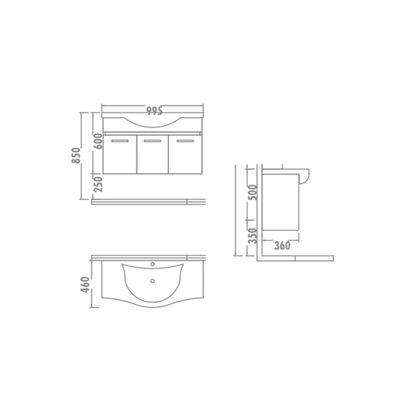 Euromart - Nplus Alia Bathroom cabinet 100 cm - #338744