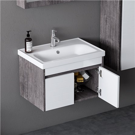 Euromart - Nplus Bolt Base cabinet with sink 65 cm - Black-White #338676